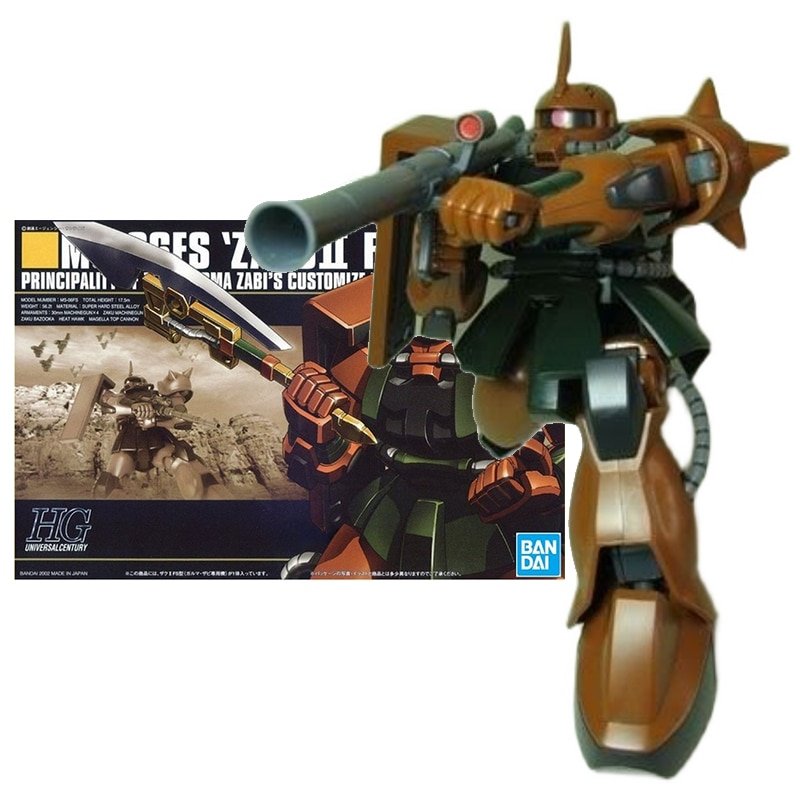 Bandai Genuine Gundam Model Kit Anime Figure HGUC 1/144 MS-06FS Zaku Ⅱ ...