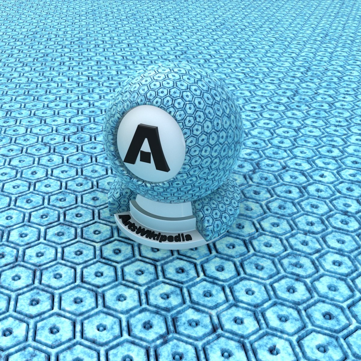 blue painted hex tile texture